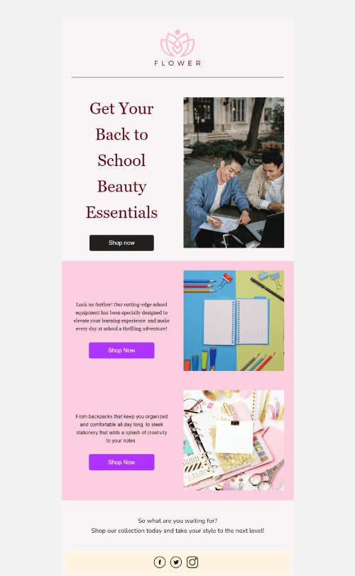 Back To School Equipment Email Templates (Free) | EngageBay