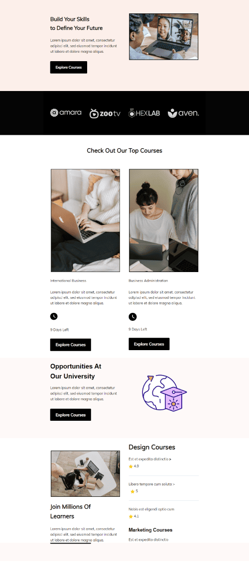 Build Your Skills Email Template for Educational Institutes