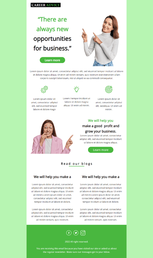 Career Advice - Education Email Template