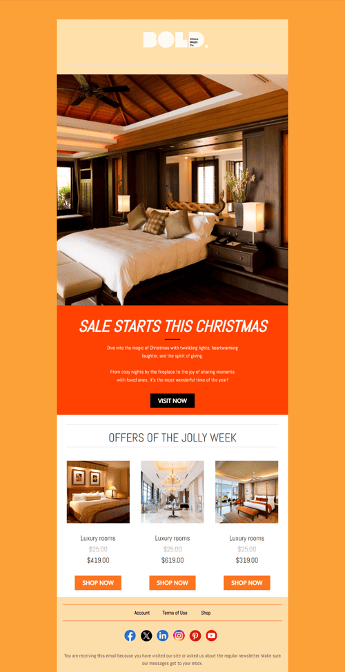Christmas Stay Offers Email Template