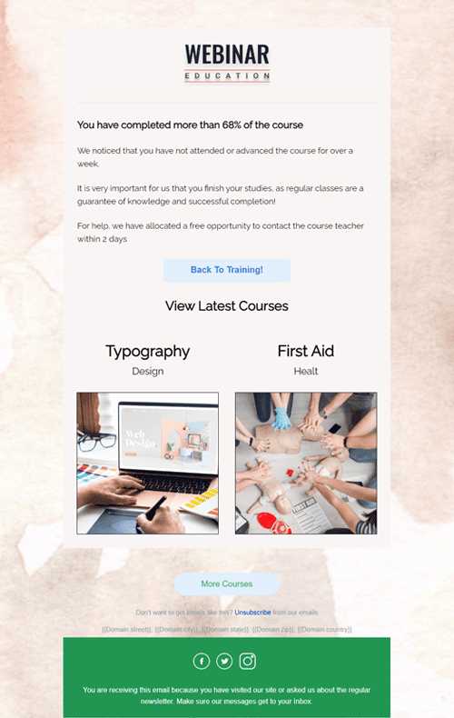 Course Webinar - Education Email Template