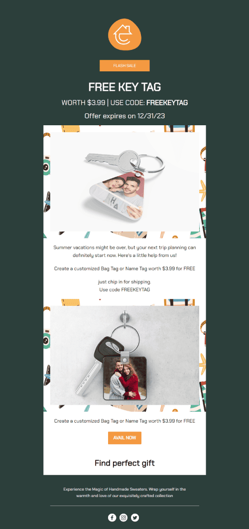 Free Customized Travel Bag Tag Email Template