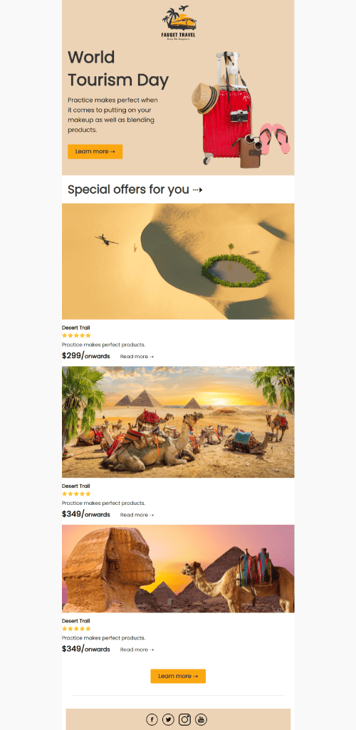 Desert Travel Email Templates (Free) | EngageBay
