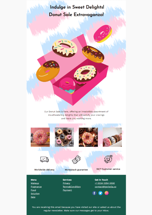 Donut Sale Email Template for Bakeries & Confectioneries
