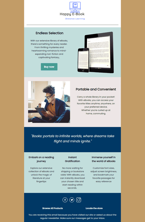 eBooks Promotional Email Template for eBook Sellers