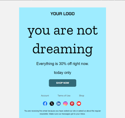 Flash Discount Promo Email Template | EngageBay