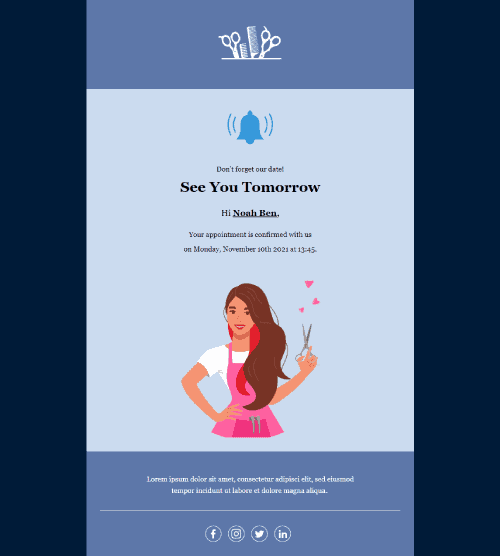 Hair Salon Appointment Confirmation Email Template