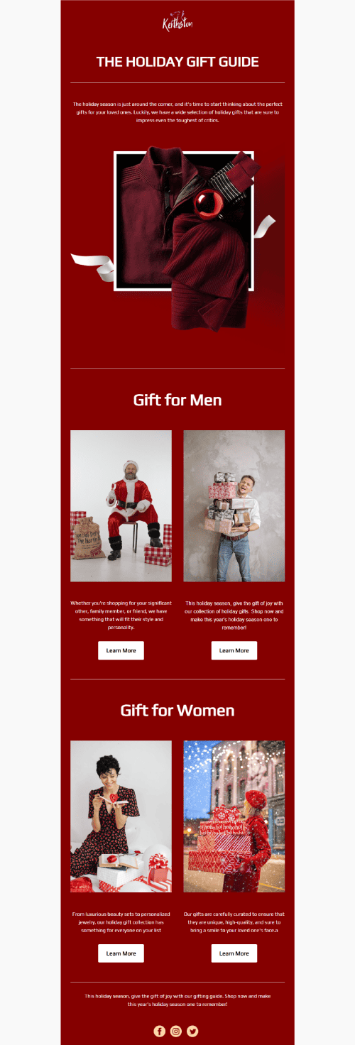Christmas Holidays Gift Guide Email Template Christmas Holidays Gift Guide Email Template