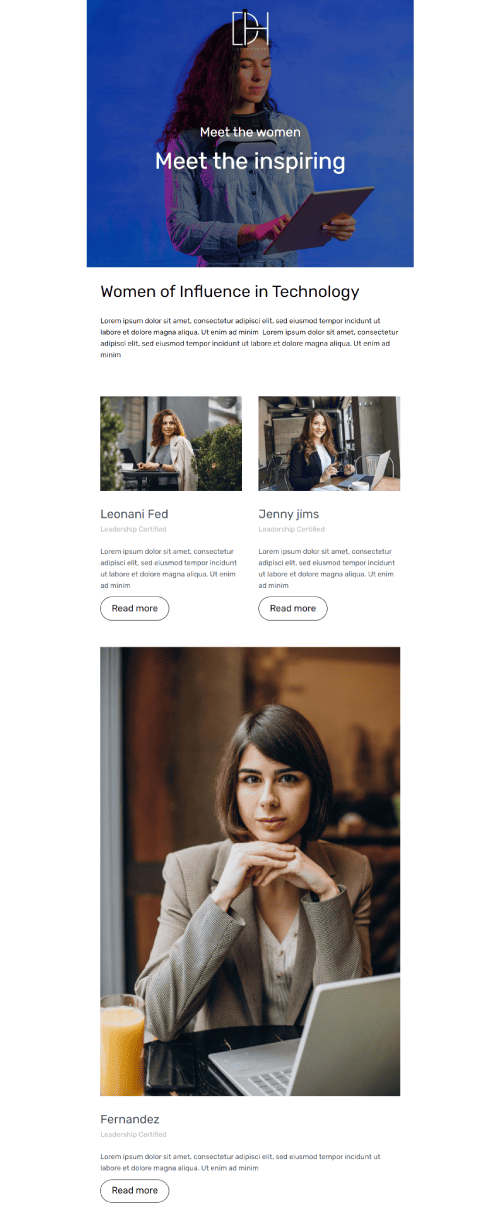Meet the Women of Influence in Technology Email Template