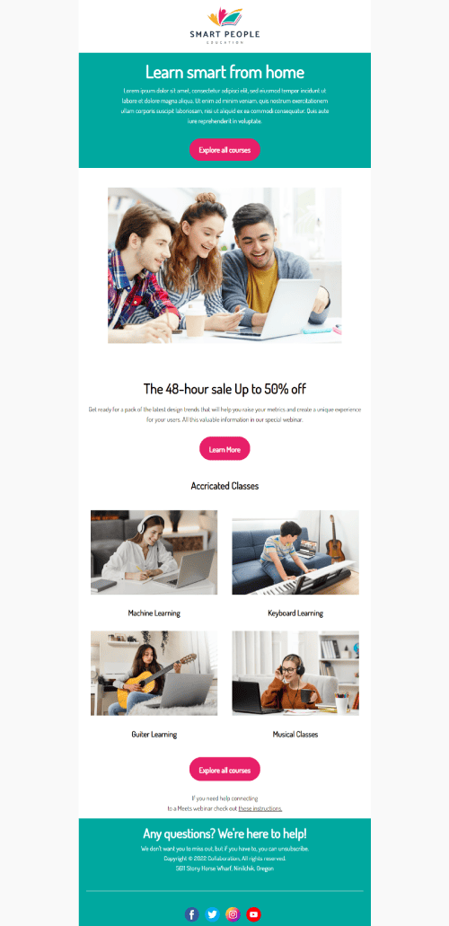 Learn Smart 48-Hour Sale Email Template