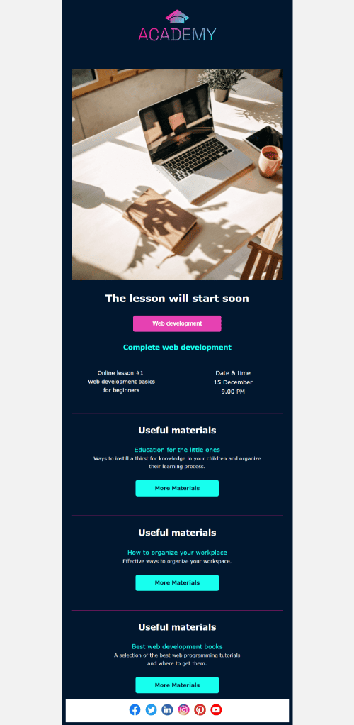 Timely Lesson Starting Soon Email Template for Teachers