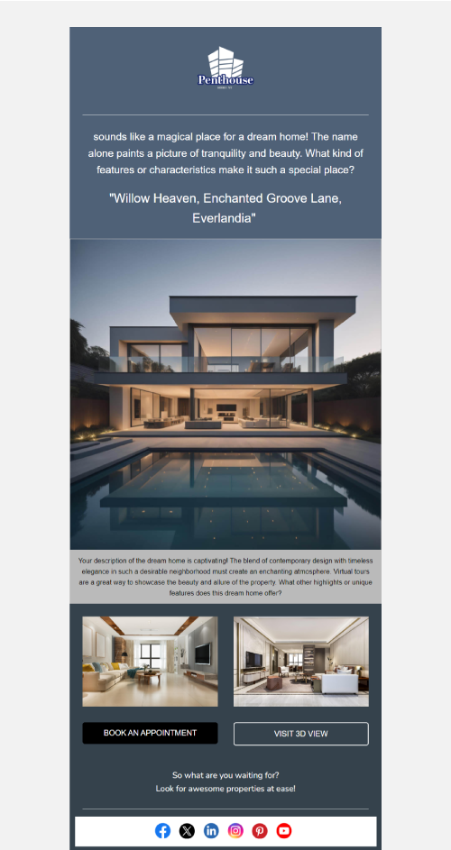 Luxury Home Showcase Email Template | EngageBay