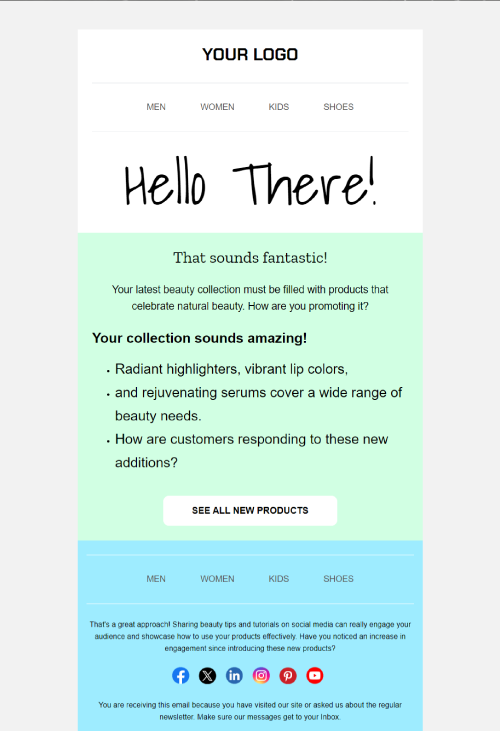 New Beauty Collection Launch Email Template | EngageBay