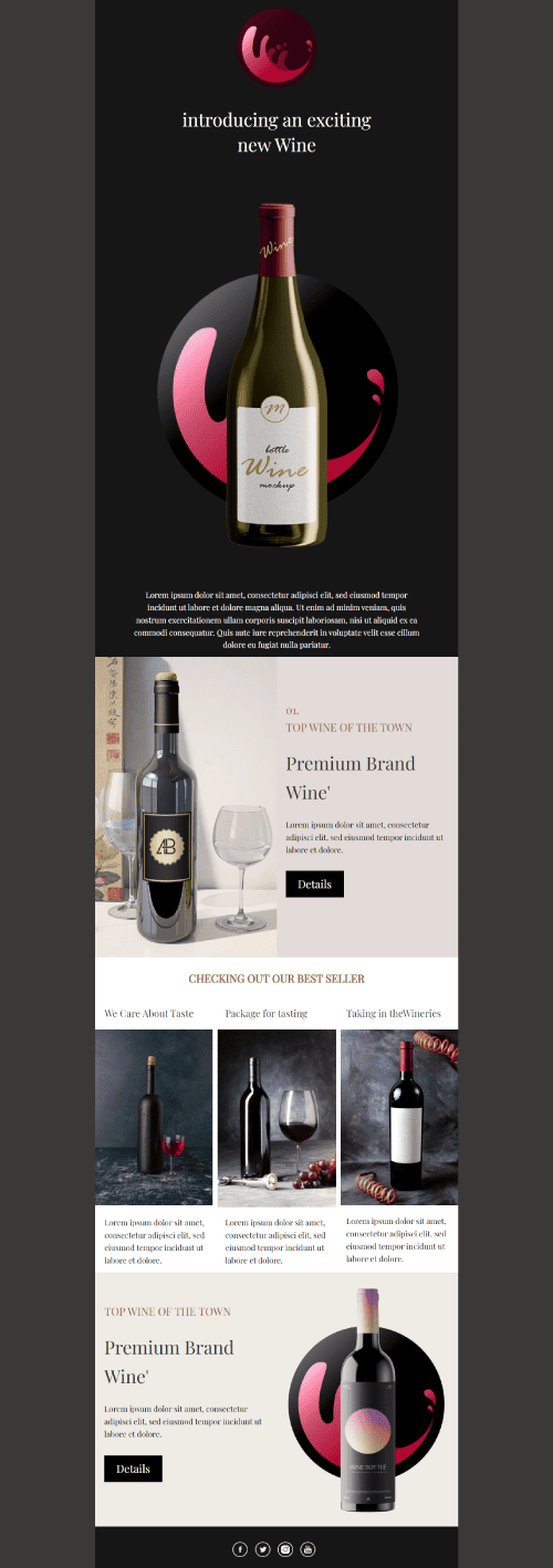 Introducing a New Wine Email Template | Food & Beverage