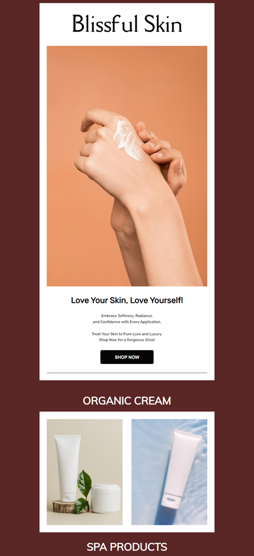 Organic Skincare Products Promotion Email Templates (Free)
