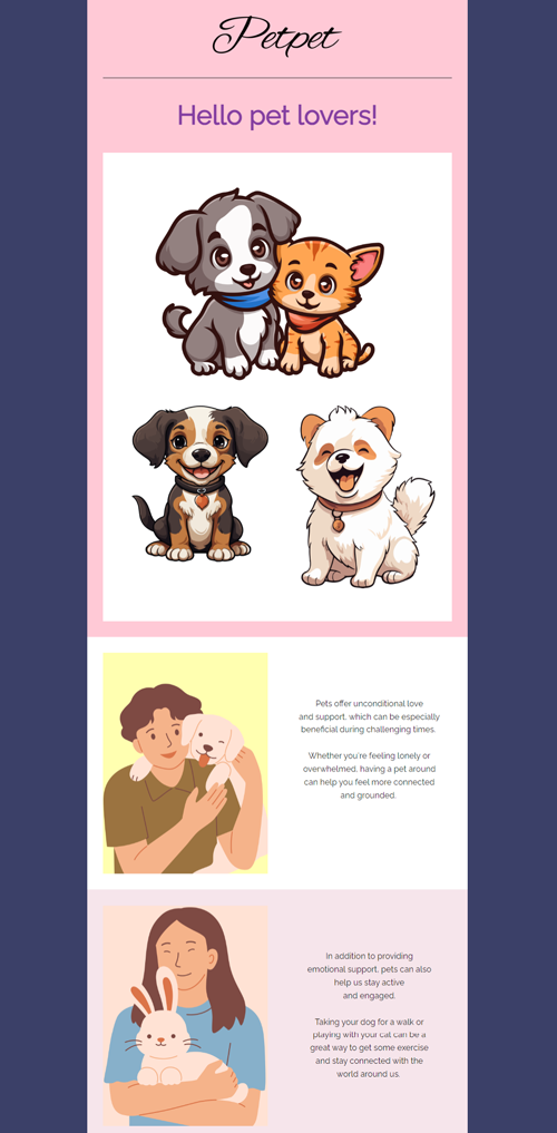 Pet Care Newsletter Email Template | EngageBay