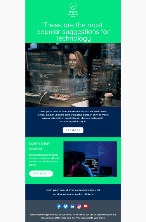 Newsletter Email Template for Popular Suggestions