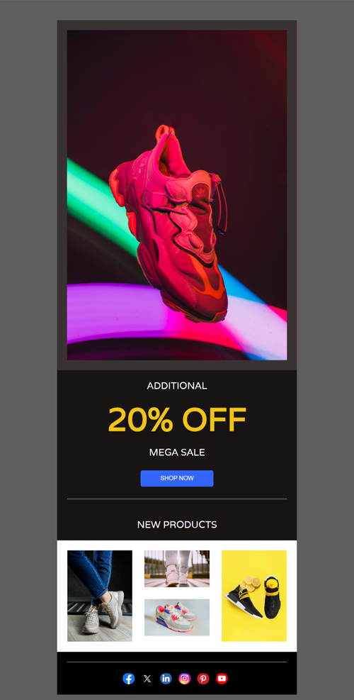 Shoe Sale Discount Email Template | EngageBay