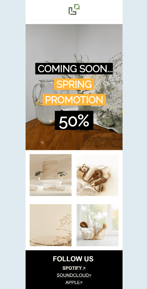 Spring Sale Coming Soon Email Template for Home Decor Stores