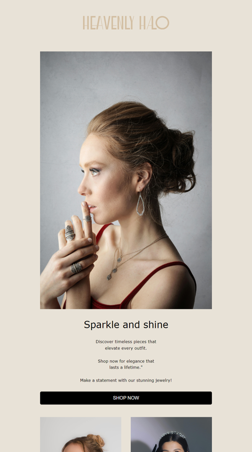 Timeless Jewelry Collection Showcase Email Template | EngageBay