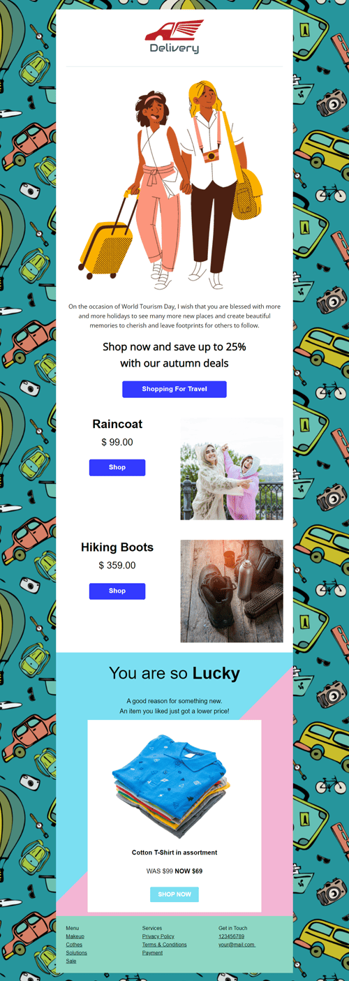 Autumn Deals on Travel Shopping Email Template