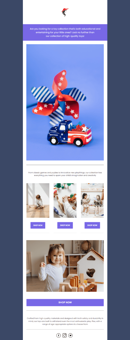Toy Collection Marketing Email Template for Toy Stores